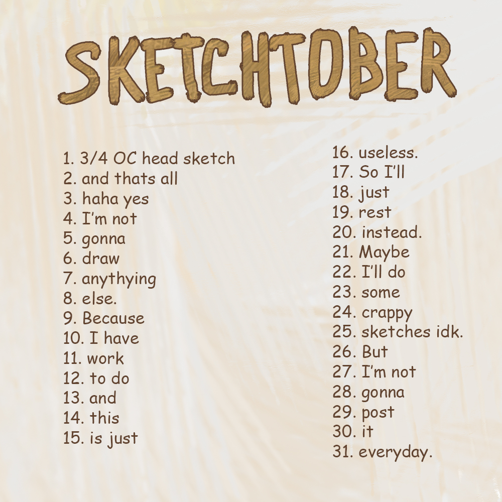 Alternatives to Inktober? - Off Topic - Tapas Forum